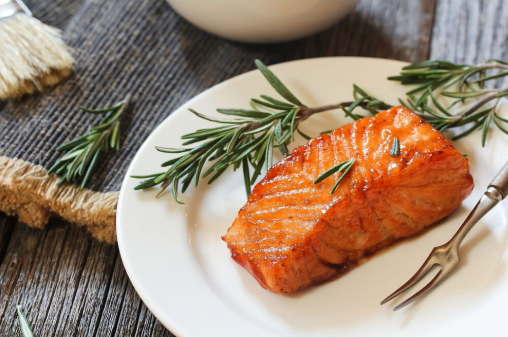 Pan-fried salmon
